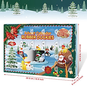 LIHAO Christmas Advent Calendar Rubber Ducks 2023, 24 Days Countdown Advent Calendar for Boys, Girls, Christmas Party Gifts