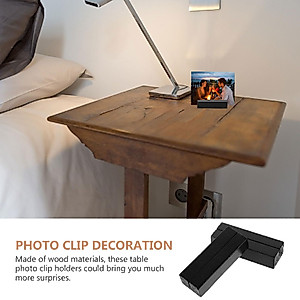 Tofficu 40pcs Wood Place Card Holder, Reusable Table Number Holders 2.7X0.98X0.7in, Table Card Holder Stand Sign Holders for Wedding, Party, Shop, Table Number Decor