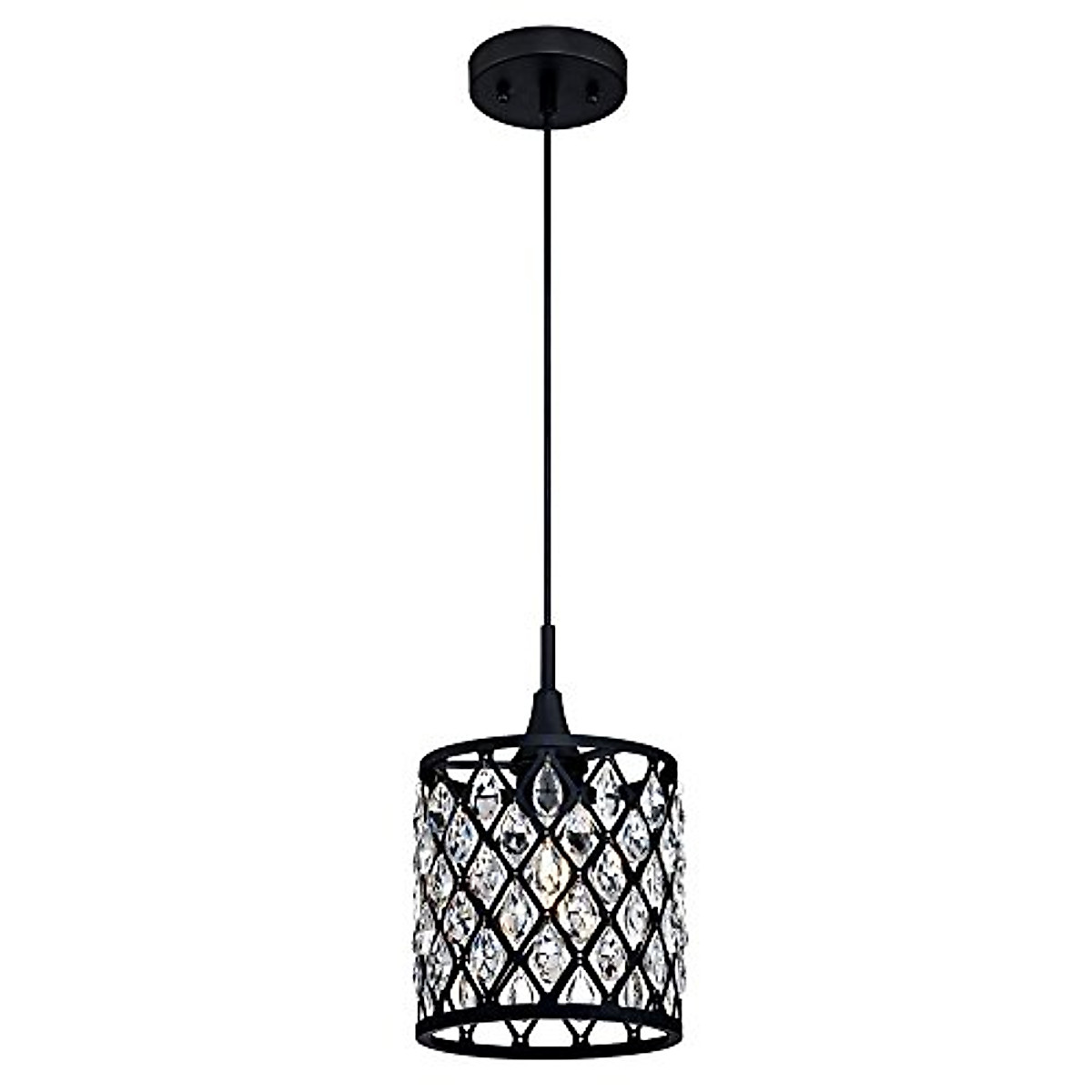 Westinghouse Lighting 6362700 Waltz One-Light Mini, Matte Black Finish Mesh with Crystals Indoor Pendant, 1 Seeded Glass, Red