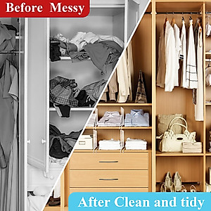 Fineonly 8 Pack Shelf Dividers for Closet Organization Metal Closet Shelf Divider Set Shelf Divider Closet Shelf Organizer Towel Shelf Divider for Wooden or Vertical Shelve Storage Organization