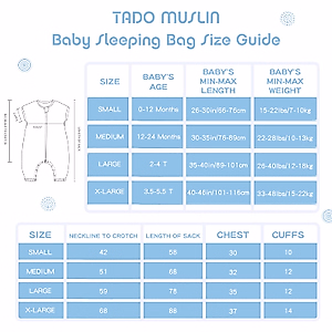 TADO MUSLIN Baby Sleeping Sack 100% Organic Cotton Toddlers Wearable Blanket with Legs, Blue Circle, 35",For 2-4 Years