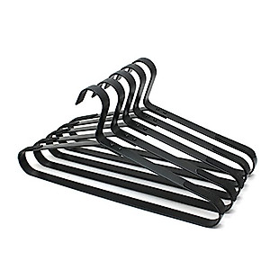 6Pack Koobay 16.5" Black King Size Aluminum Laundry Hangers Clothes Storage Coat Suit Hangers with Anti-Slip Strips