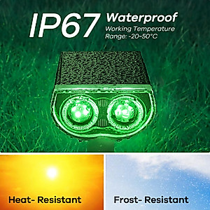 Linkind RGB Solar Spotlights Outdoor, Solar Lights Waterproof StarRayS 2-in-1 Spot Lights, IP67 Waterproof Solar Spot Light, Outdoor Lighting for Garden and Pathway, Auto On/Off, 2 Pack Color Changing