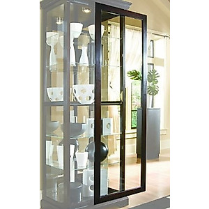 Pulaski Two Way Sliding Door Curio, 30 by 20 by 80-Inch, Chocolate Cherry II Finish, Dark Brown