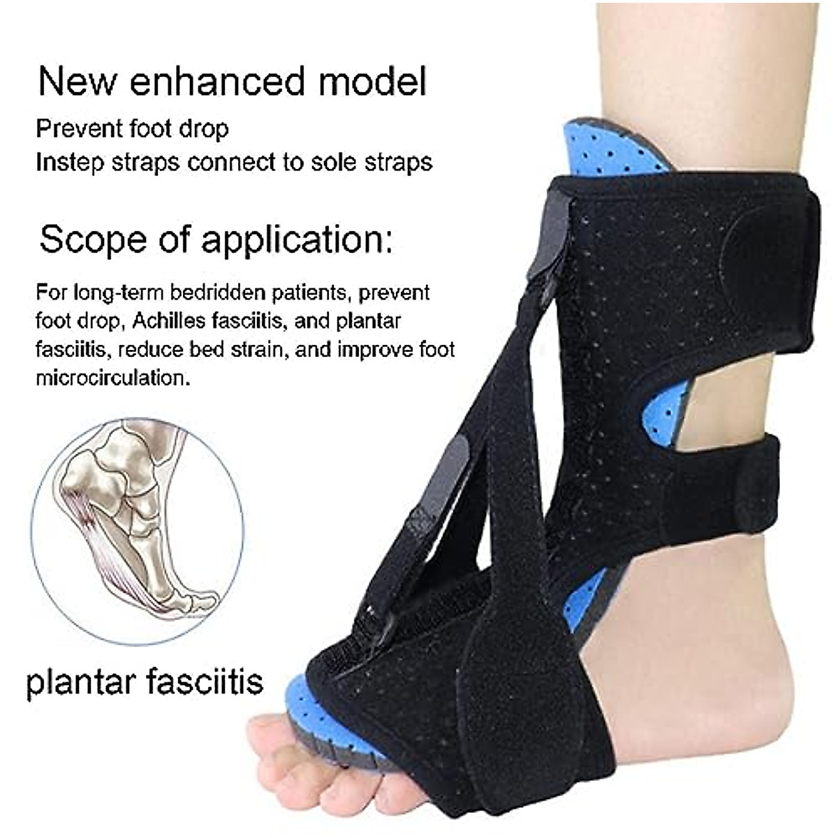 VIDECOR Plantar Fascia Night Splint,Soft Breathable Plantar Fascia Boot Night Splint Sock - Adjustable Foot Stretcher for Achilles Tendonitis, Drop Foot Brace for Right or Left Foot,C