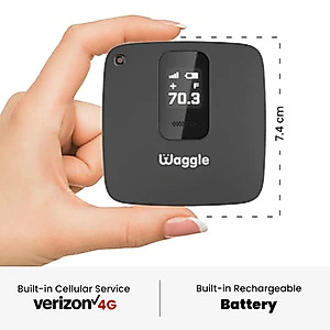 Waggle RV/Dog Safety Temperature & Humidity Sensor | Wireless Pet monitoring system | Verizon Cellular | Instant Alerts on Temp/Humidity/Power loss via SMS/Email 24/7 | No WiFi | Subscription Required