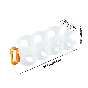 MESSIYO Portable Can Organizer for Refrigerator Shelf Beer Can Holder Fridge Storage Sliding Rack Clear Plastic Sugar Containers (Orange, One Size)