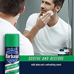 Barbasol Soothing Aloe Thick and Rich Shaving Cream, 7 Ounce, Pack of 6