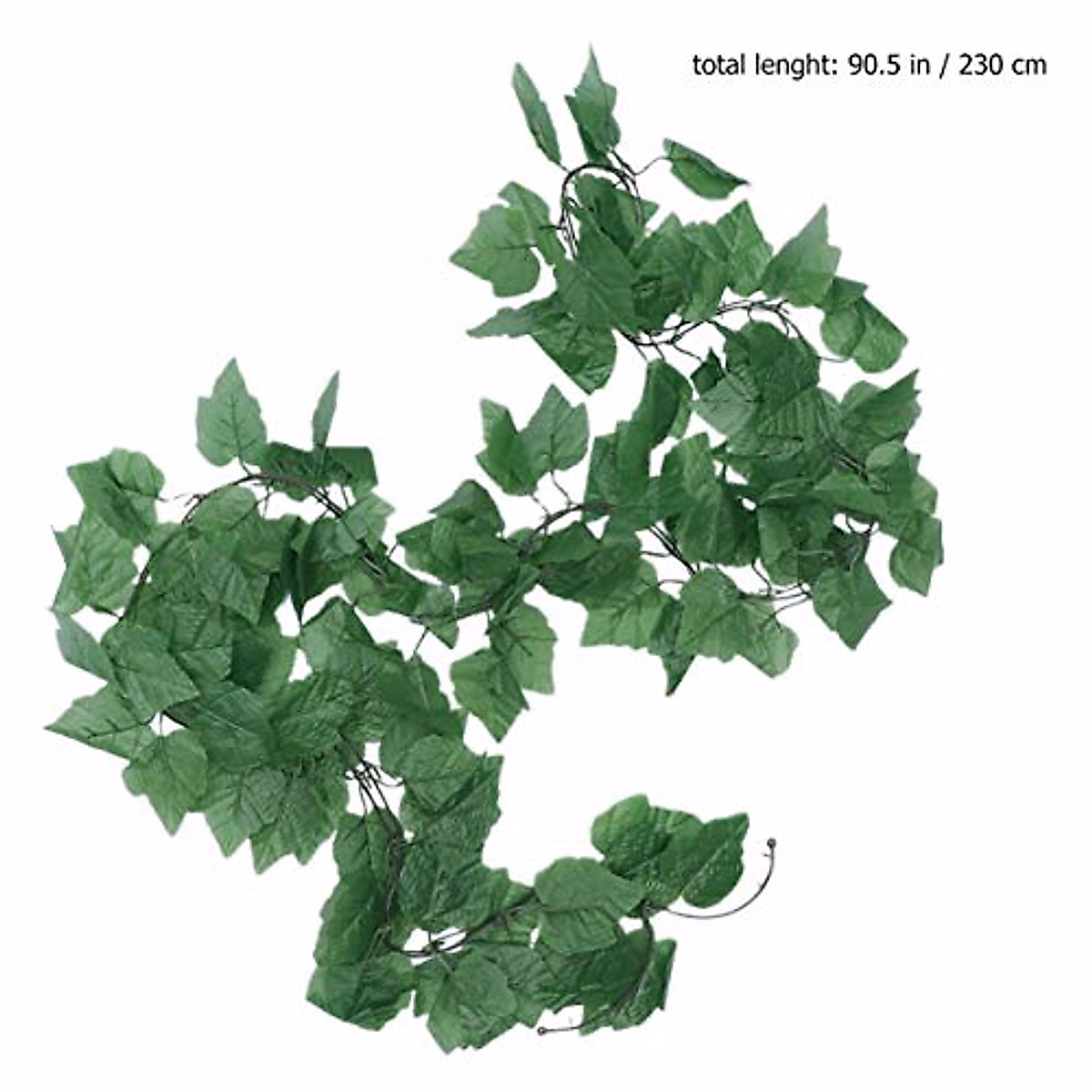 Balacoo Reptile Plastic Plants Terrarium Decor Hanging Silk Leaves,Artificial Lifelike Vines Decorations for Bearded Dragons,Lizards,Geckos,Snake Breeding Box and Fish Tank (2 Strands)