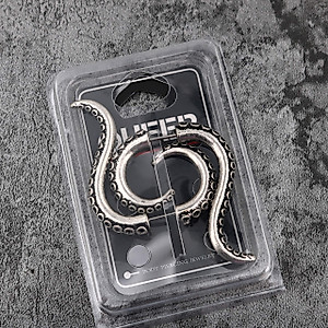 OUFER 2PCS 18G Stainless Steel Octopus Earrings Fake Spiral Tapers Fake Gauges Faux Plug Taper