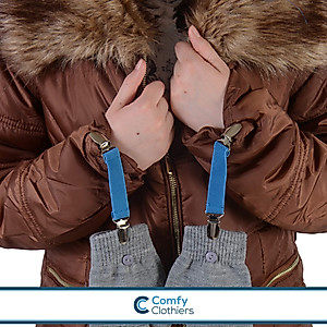 Comfy Clothiers Elastic Mitten Clips for Kids Gloves and Adults - Glove Clips for Kids, Mitten Clips for Adults and Kids - Kids Glove Clips - Mitten Clip - Clip for Gloves (Multi-Color 3-pack)