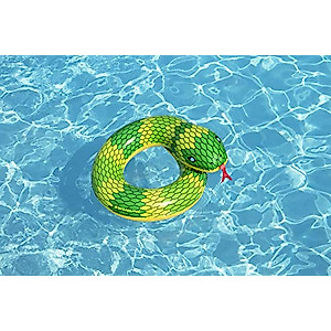 Swimline Snake Inflatable Pool Ring Yellow, Green, 32" x 28" x 16"