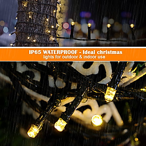 Qulist Christmas String Lights,105FT Connectable Fairy Twinkle Light 300 LED Indoor Lights with Remote[8 Modes & Waterproof],for Home Decoration, Patio Garden Wedding Party Warm White