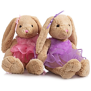 HollyHOME Ballet Bunny Stuffed Animal Plush Rabbit in Gauzy Dress Cute Easter Bunny Doll for Kids 21 inch Purple