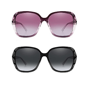 OCERAVE Oversized Polarized Square Sunglasses for Women Men Fashion Sparkling Frame Shades HJ025