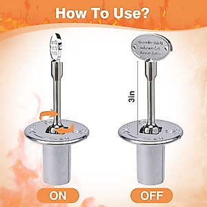 Acostop Universal Valve Key for Gas Fireplaces, Polished Gas Fireplace Keys for Fire Pits- Fits 1/4" & 5/16" Turn Ball Valve- 3 Inches, 2 PCS