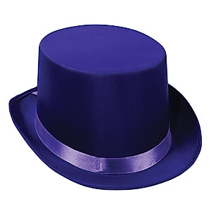 Satin Sleek Top Hat (purple) Party Accessory (1 count)