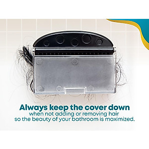 HairShroom Reusable Shower & Bathtub Wall Hair Catcher Hair Grabber Snare for The Hidden Storage of Wet Hair to Prevent Clogged Drains, Black