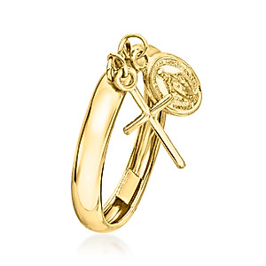 Ross-Simons Italian 14kt Yellow Gold Religious Charm Ring. Size 6