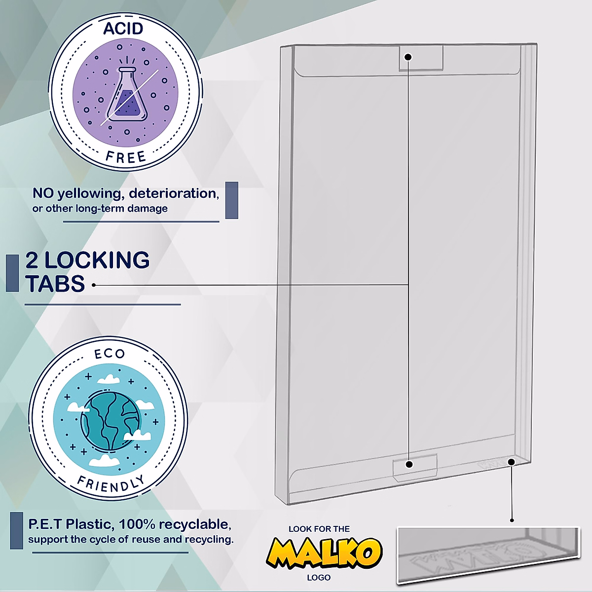 MALKO 10 PACK Video Game Protector Compatible with: Nintendo Switch Game Case & Steelbook | Clear Plastic Sleeve