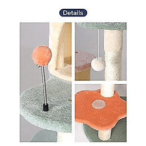 HYABi 63 inch cat Tree Creative Flower cat Climbing Frame cat Apartment with Flower Rest Platform(Large 7 Platforms)