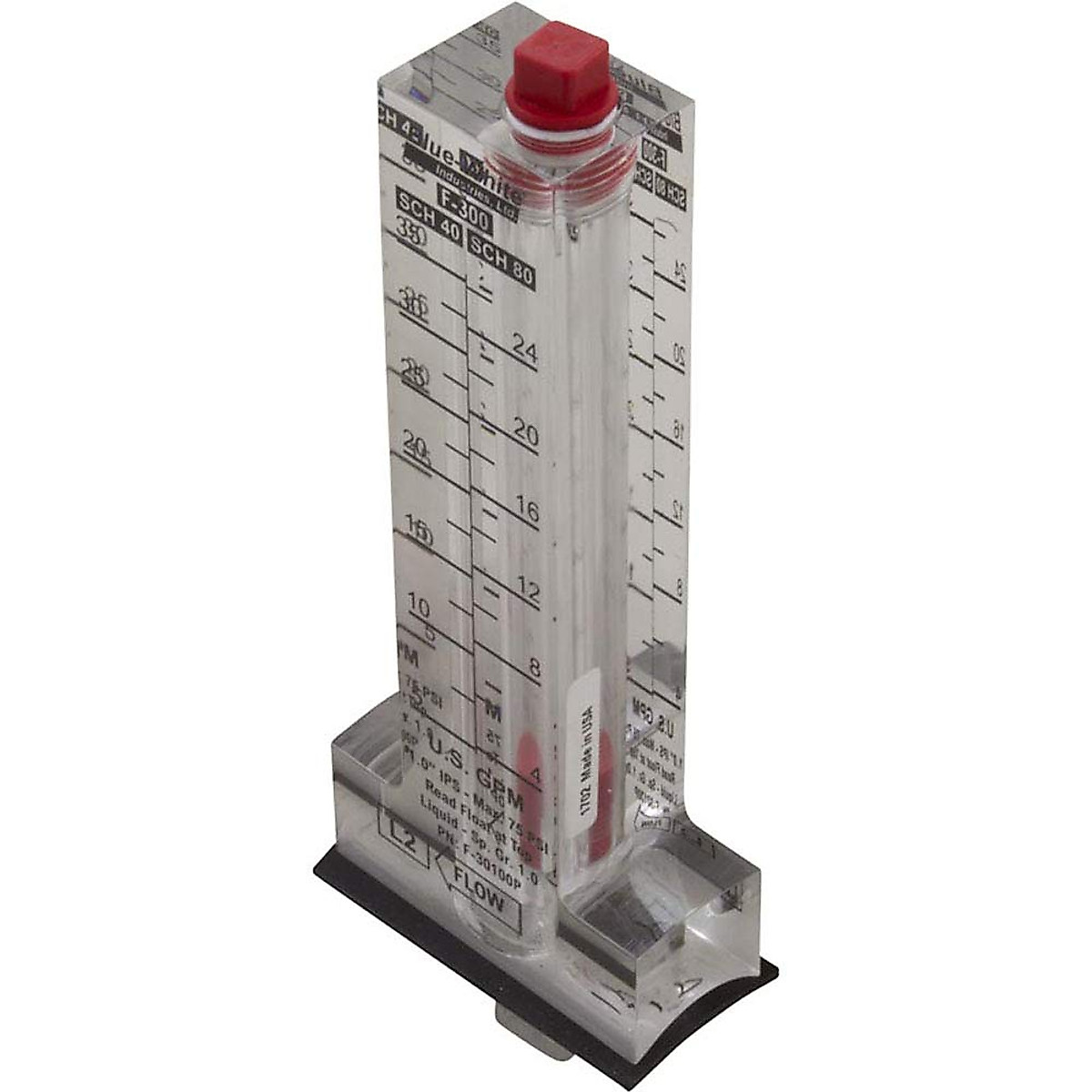 Blue-White Flowmeter for 1 in. PVC Pipe, Horizontal Installation