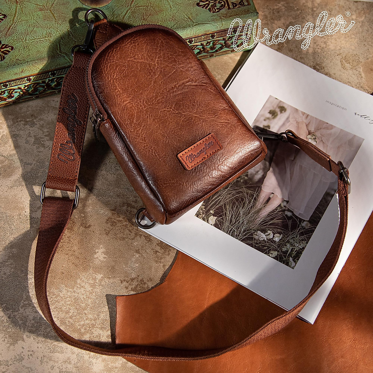 Wrangler Vegan Leather Crossbody Bag Small Sling Bag for Women