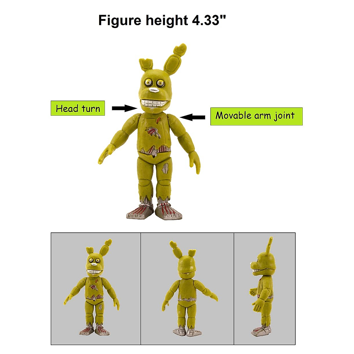 NA Toysvill FNAF Action Figures (Set of 6 pcs) | Inspired by Five Nights at Freddy’s Toys Figurines Set, Cake Toppers, Party Set, Collectible Toys for Kids, Height About 4 inches