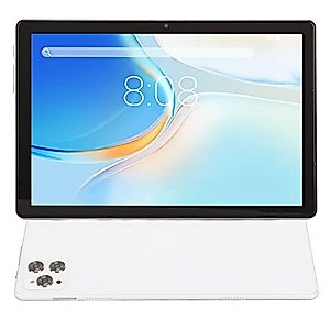 HD Tablet, 4G Calling Tablet Night Reading Mode 100-240V Octa Core Processor 5GWIFI 6GB 256GB for Study for Android 11 (White)