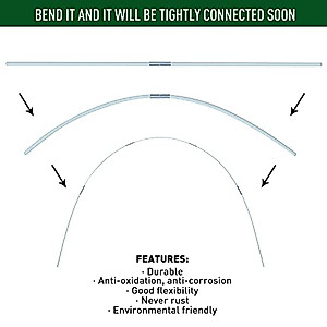MAXPACE Greenhouse Hoops for DIY 3.5ft or Wider Grow Tunnel, Rust-Free Fiberglass Support Hoops Frame for Garden Fabric, DIY Plant Support Garden Stakes, Gardening Supplies, 50pcs