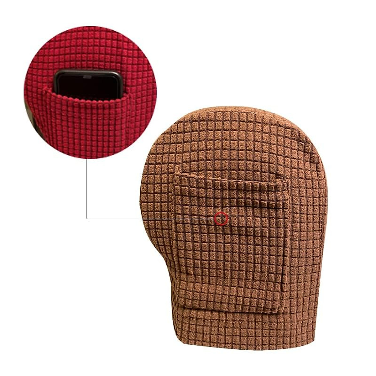 Garayma Sofa Armrest Covers Arm Slipcovers with a Pocket Elastic Sofa Armrest Protector Removable Couch Arm Covers for Sofa Anti-Slip Armrest Covers Christmas Furniture Deco Pack of 2 (Coffee)