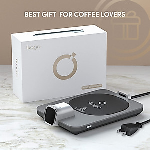 ikago Smart Mug Warmer - Accurate Thermometry Coffee Mug Warmer with Cup Sensing, Smart Thermostat 1℉Control Coffee Warmer, Digital Display Coffee Cup Warmer for Desk Auto-Off, Perfect for Gifts
