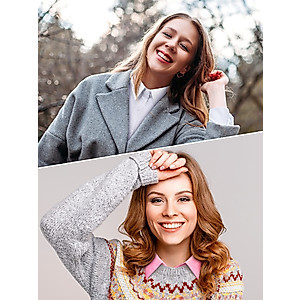 8 Pieces Detachable Fake Collar Winter Faux Dickey Collar for Women Half Shirt Blouse False Collar Top for Women Girls Outfits Sweater