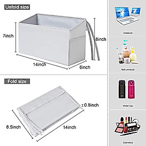 Bedside Organizer Caddy,Hanging Bunk Bed Organizer,Foldable Magazine Holders Storage Bag Platform Bed,College Dorm Rooms Baby Bed Rails,Gray