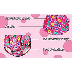 Water Gear Reusable Baby Swim Diaper - Soft and Designed to Keep Your Baby Comfortable - Eco-Friendly - Great to Wear When Learning How to Swim - Pink - Large - 22-25 lb