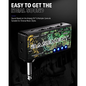 Donner Bass Guitar Headphone Amp Basement USB Rechargeable Mini Portable Bass Headphone Amplifier for Bass Guitar