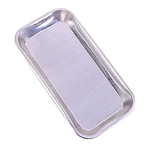 SUSOSU Breakfast Tray Tray Holder Procedure Steel Plate Flat Organizer Metal Traystype Storage Waste Silver Serving