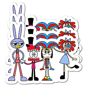 The Amazing Digital Circus Cast Sticker Set of 3 stickers