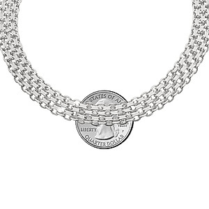 Savlano 925 Sterling Silver Italian 10mm Bismark Diamond Cut Mesh Link Chain Bracelet With Gift Box For Women- Made in Italy (7.5, 10mm)