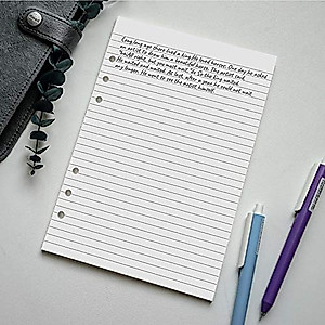 (3-Pack) A5 Lined Refills Paper for Filofax Planner/Binders/Organizer, 6 Hole Punched, Total 300 Sheets/600 Pages, 100gsm, White, 5.8 x 8.2 Inch