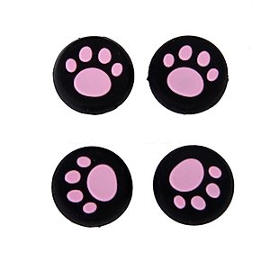 Analog Silicone Thumb Stick Grips Cap Joystick ThumbSticks Caps Cover for PS4 PS3 Xbox One Xbox 360 PS2 Game Controllers (4 x Pink Cat Dog Paw)