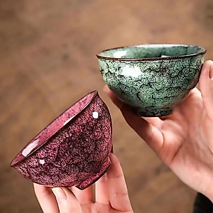 Lxuwbd ceramic tea cup, Chinese kung fu tea set, Japanese style tea cup, yerba mate tea set, 5pcs ceramic mate cup set, tea cup