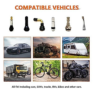 Kewucn 5 PCS Tire Valve Stem Cap, Aluminum Alloy Valve Stem Cover with Rubber Ring Plastic Liner, Corrosion Resistant Leak-Proof Wheel Valve Covers for Car Truck Motorcycle Bike