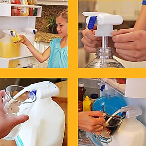 Pipo's Goods 2Pack Milk Drink Dispenser for Fridge Gallon, Kids Automatic Pump Drink Dispenser, One-Handed Operation, Milk, Juice & More.