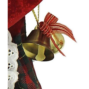 Windy Hill Collection Dancing Mr & Mrs Santa Claus Red, Green, Gold Plaid 16" Inch Standing Figurine Figure Decoration 160051