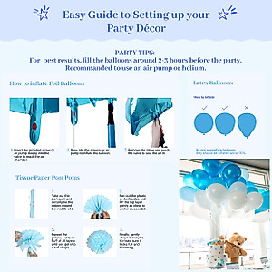 Vidal Crafts Baby Shower Decorations for Boy Complete Kit with Its a Boy Banner, Balloons, Paper Flowers, Honeycomb Balls, Paper Fans, and Oh Boy Foil Ideal Baby Boy Shower Decor and Party Supplies