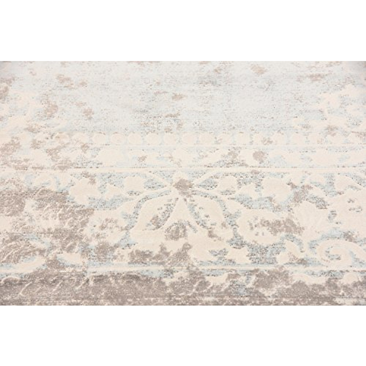 Unique Loom Traditional Classic Intricate Design with Distressed Vintage Detail, Area Rug, 10 ft x 13 ft, Light Blue/Ivory