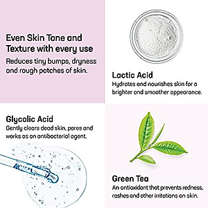 Azani Bump Eraser Body Scrub | 5% Glycolic Acid + 5% Lactic Acid | Exfoliator for Keratosis Pilaris, Body Acne, Dead Skin, Ingrown Hair, Razor Bumps & Rough Patches | Knees, Arms & Neck | 3.5 Oz