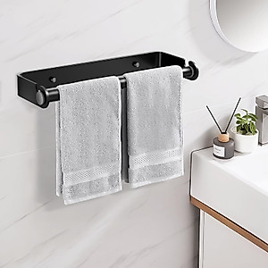 QZNA Self Adhesive & Wall Mount Paper Towel Holder & Dispenser,Kitchen Tissue Towel Holder Stand Under Cabinet-Black