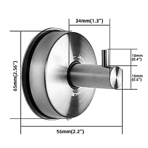 JOMOLA Suction Cup Shower Hooks for Hanging Towel Suction Hook for Inside Shower Stainless Steel Coat Hooks Wall Mounted Kitchen Utensil Stainless Steel, Brushed Finish, 2PCS